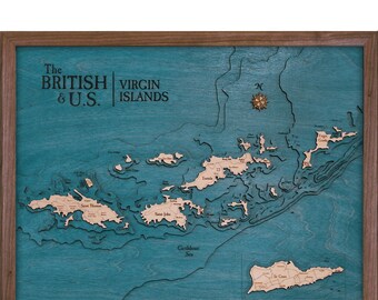 Virgin islands map | Etsy