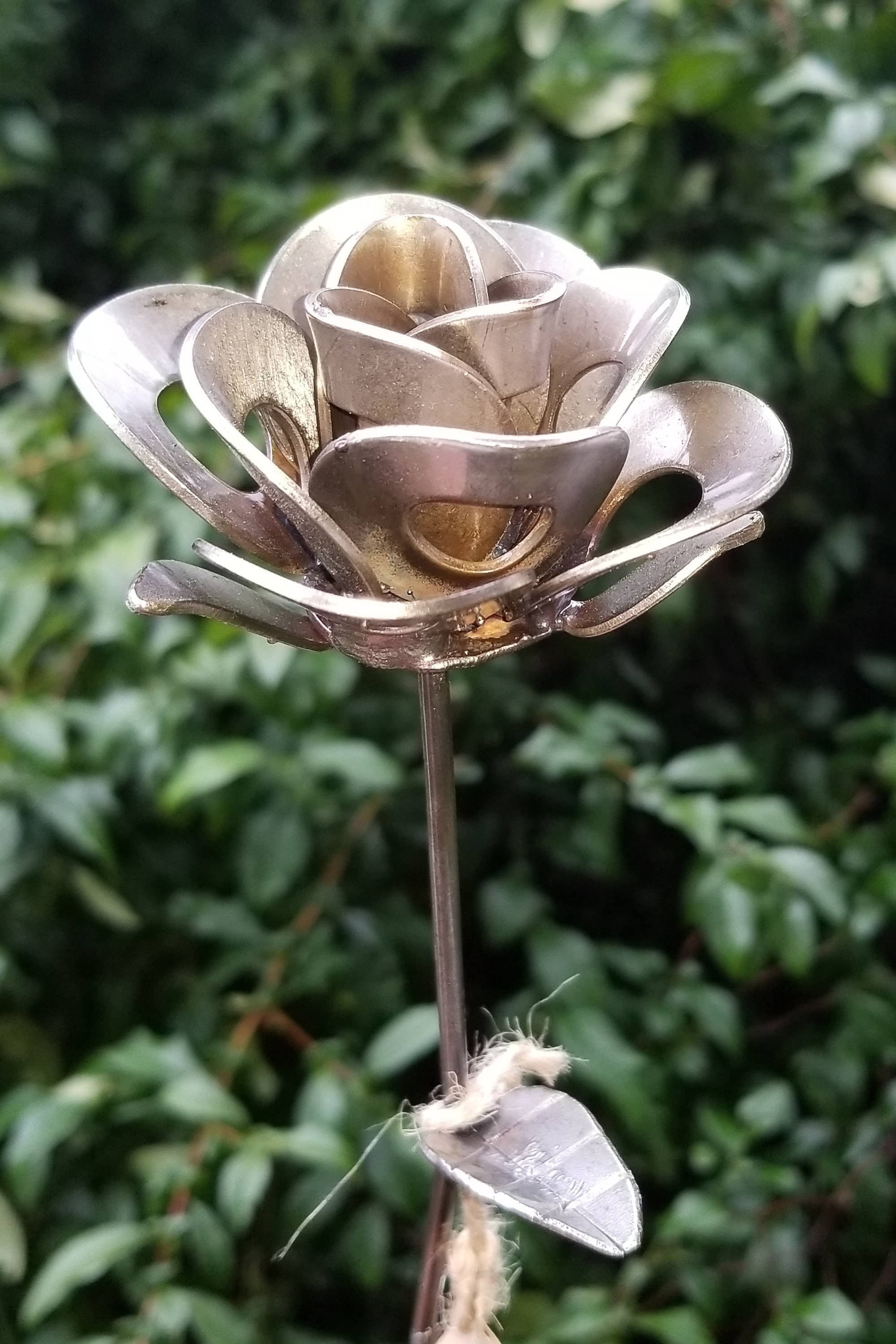 Metal Rose Recycled Metal Rose Metal Rose Sculpture Welded