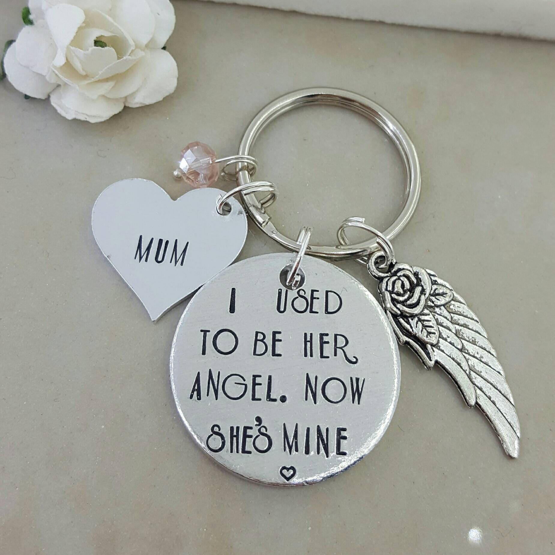 Mum memorial keychain I used to be her angel now she's