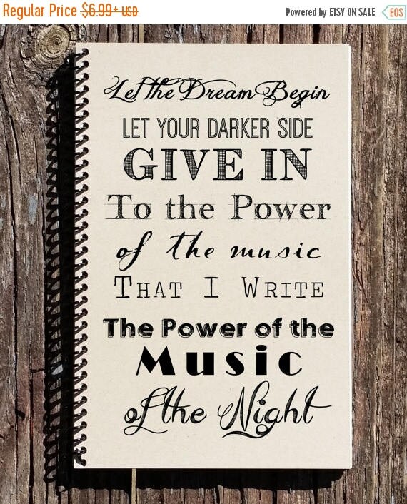 SALE Phantom of the Opera Notebook Music of the Night