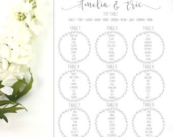 Wedding table plan | Etsy