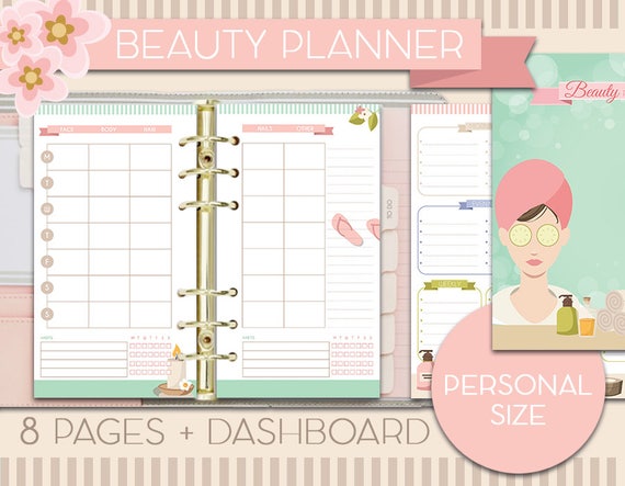 Beauty Planner personal printable inserts skincare routine