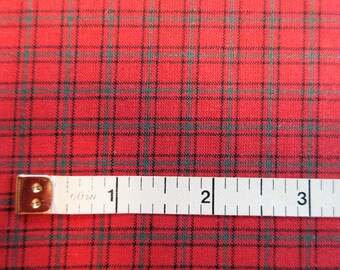 Red plaid fabric | Etsy