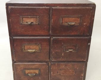 Card catalog cabinet | Etsy