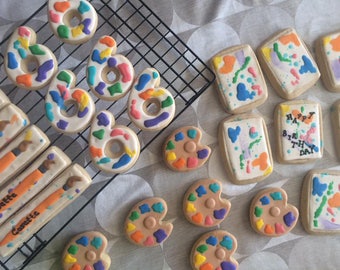 Paint palette cookie | Etsy