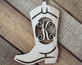 Monogram cowboy boot | Etsy
