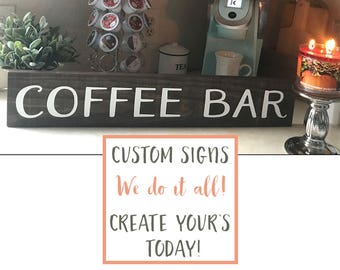 Wooden coffee sign | Etsy