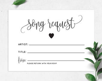 Song request cards | Etsy