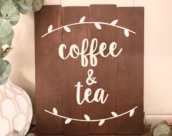 Coffee and tea sign | Etsy