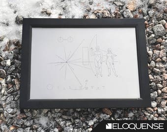 NASA Pioneer 10 Space Probe Plaque Unmanned Space
