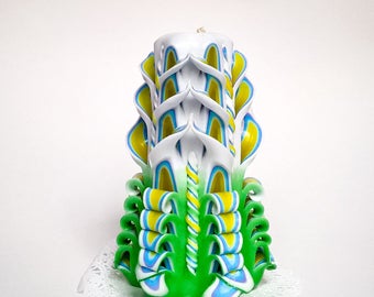 Hand carved candles | Etsy