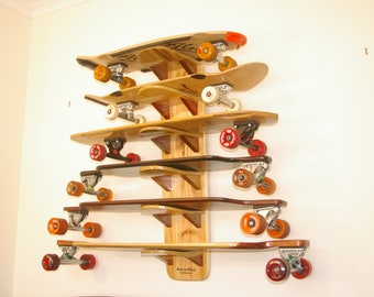 Wood skateboard rack | Etsy