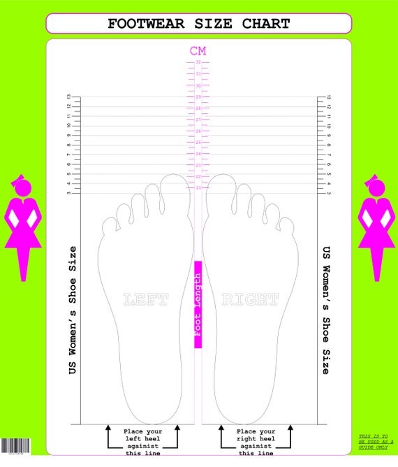 Women s Shoe Size Chart Printable