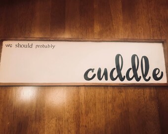 Lets cuddle sign | Etsy