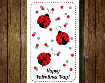 Love Bug Valentines Day Cards DIY Personalized 4 Different