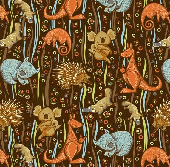 Australia Fabric Aussie Animals By Cjldesigns Australian