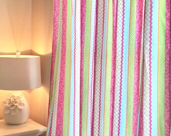 Pink curtains | Etsy