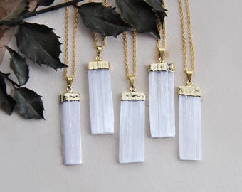 Selenite necklace | Etsy