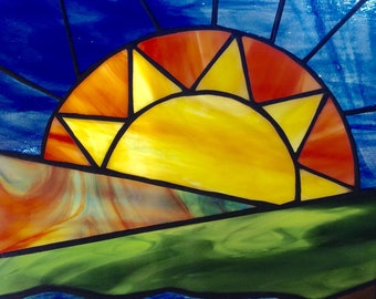 Stained glass sunset | Etsy