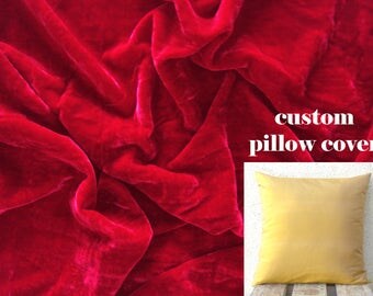 Red velvet cushion | Etsy