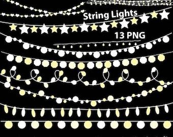 String Lights Clipart Fairy Lights Chalkboard Party Lights