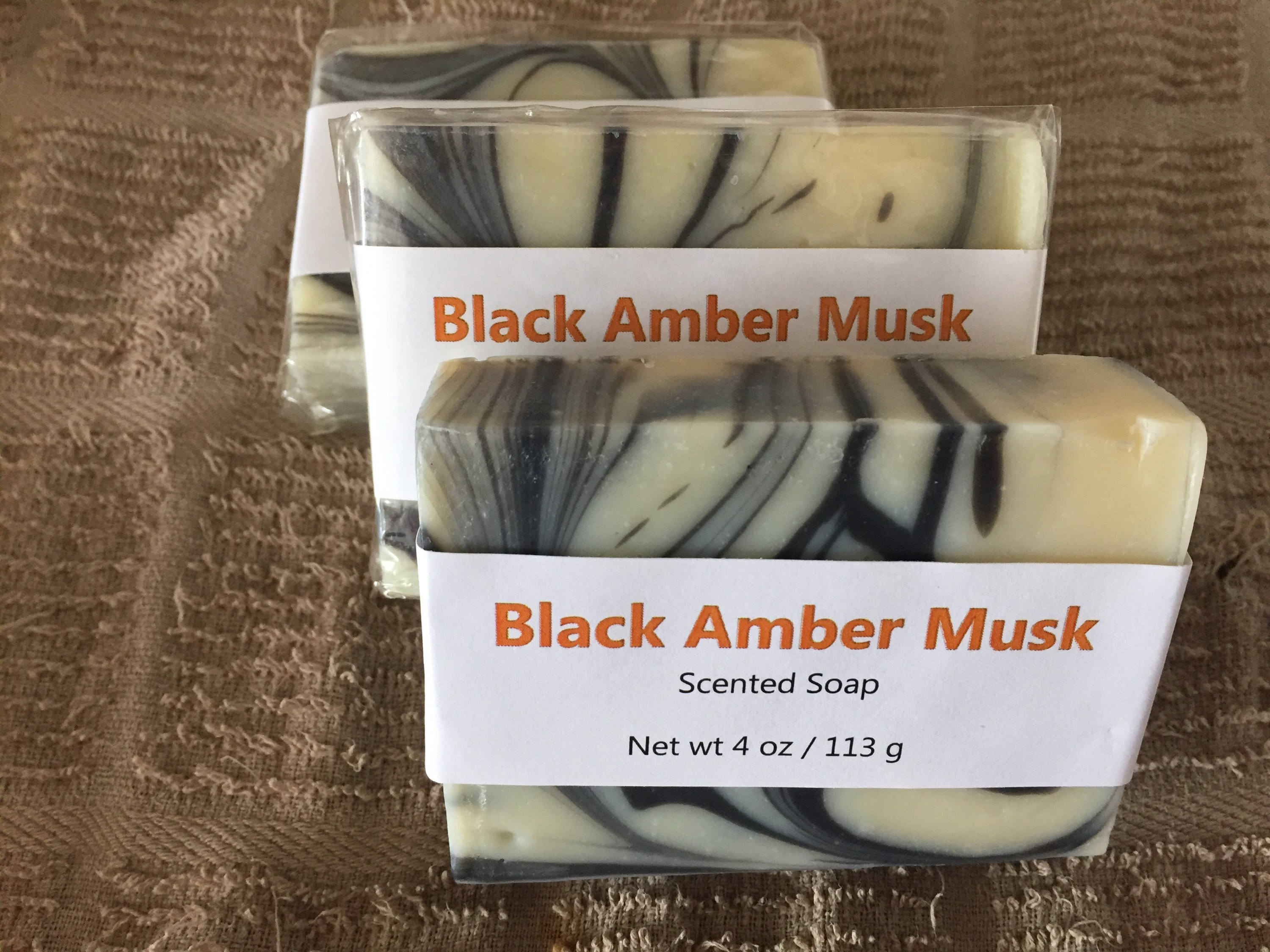 Black Amber Musk Scented Cold Process Soap