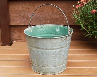 Galvanized buckets | Etsy