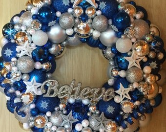 Blue christmas decor | Etsy