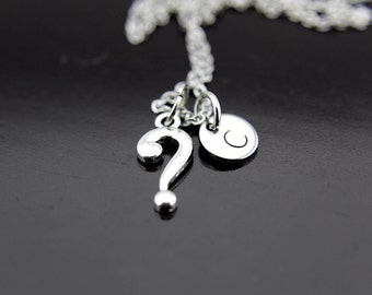 Question Mark Necklace STERLING SILVER Charm Teacher Gift