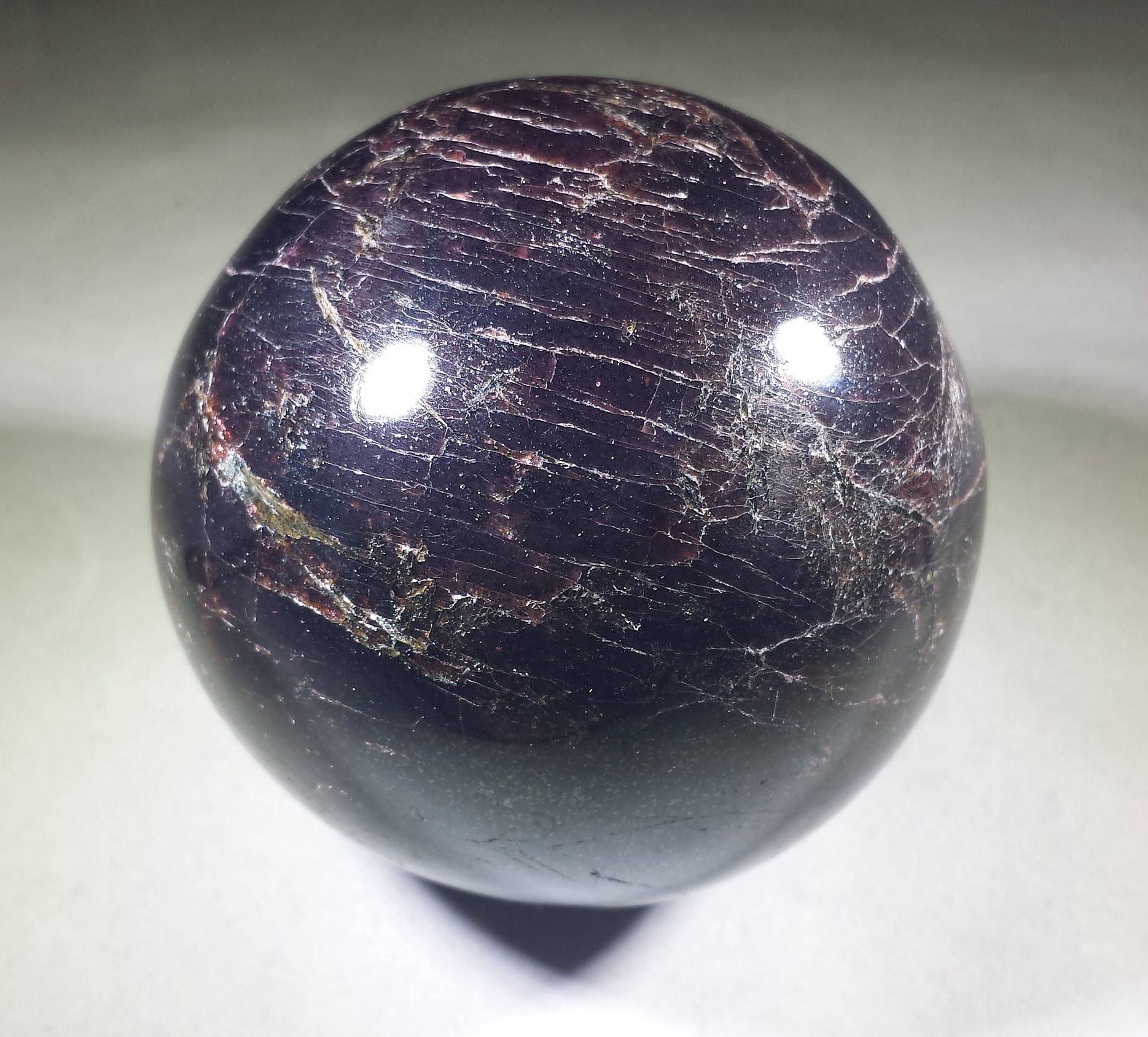 LARGE GARNET Sphere Natural Stone Hand Carved Gemstone Sphere