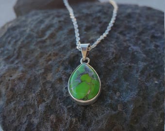 Green turquoise necklace | Etsy