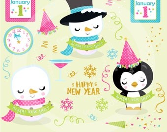 New year clip art | Etsy