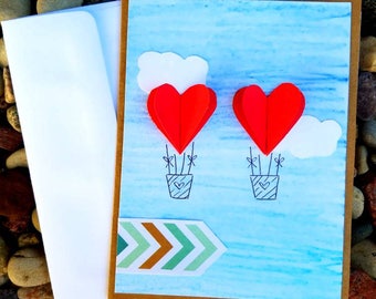 Hot air balloon card | Etsy