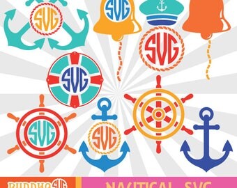 Anchor monogram svg | Etsy