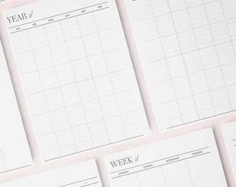 DIY BLANK PLANNER Inserts Monthly Calendar Weekly Planner