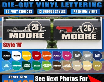 Vinyl Mailbox Lettering Decoration Decal Sticker X2 For Each