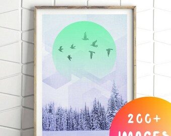 Printable modern art | Etsy