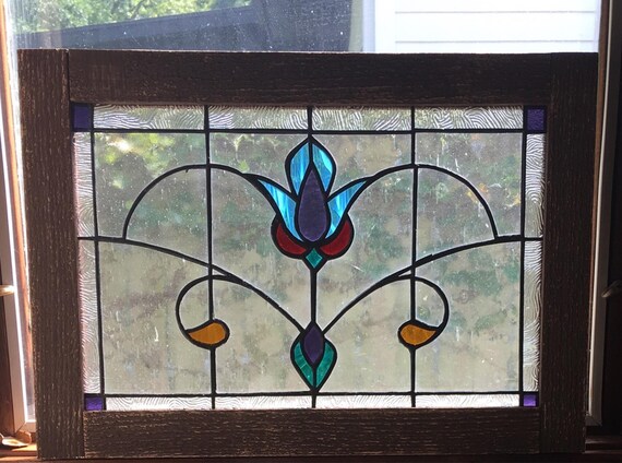 #HANDMADE Vintage style Victorian stained glass window panel wood ... #HANDMADE Vintage style Victorian stained glass window panel wood ...