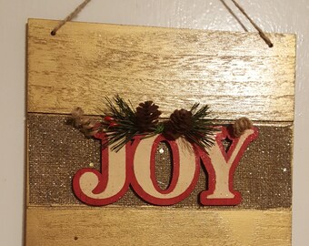 Joy christmas sign | Etsy
