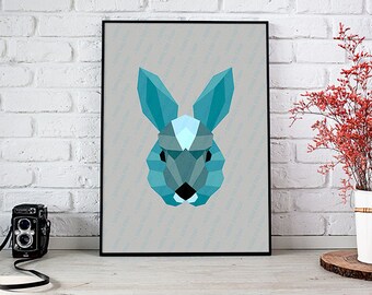 Bunny rabbit art | Etsy