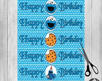 Cookie monster label | Etsy