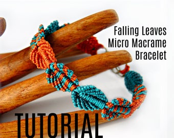 Micro Macrame Tutorial Leaves Bracelet Pattern Beaded