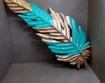 Metal feather | Etsy