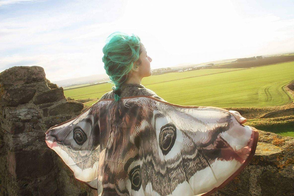 Moth butterfly cape Emperor moth cloak dance wings costume