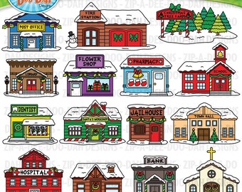 Village clip art | Etsy