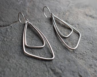 Silver wire earrings | Etsy