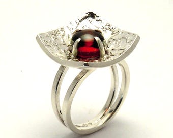 Etched silver ring | Etsy