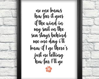 Moana lyrics | Etsy