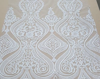 Beaded lace fabric | Etsy
