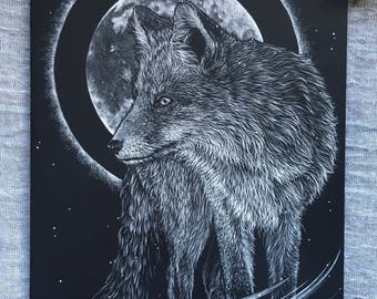 Scratchboard drawing | Etsy